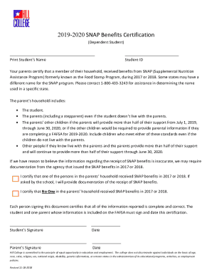 Fillable Online Hill College 2019-2020 Income Certification Form Fax ...