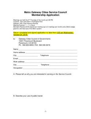 Fillable Online Gateway Cities MTA Service Sector Council Fax Email ...