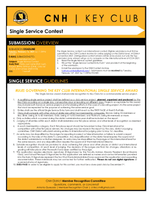 Fillable Online Single Service Contest - CNH Key Club Fax Email Print ...