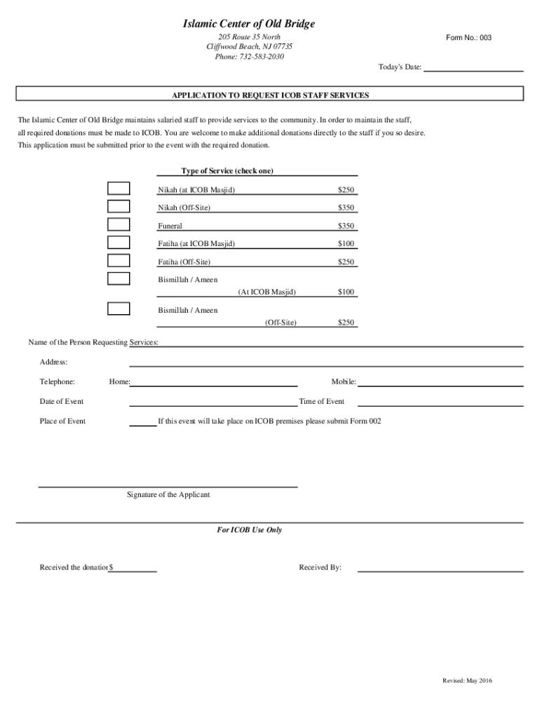 Fillable Online Form 003 Application for Staff Services.xls Fax Email ...