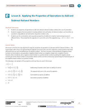 Fillable Online Applying the Properties of Operations to Add and ...