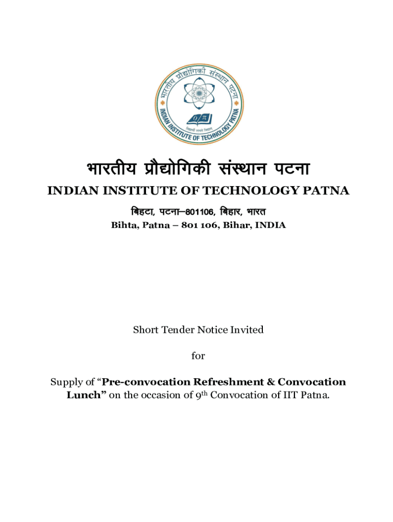 Fillable Online Short Tender Notice Invited Fax Email Print - pdfFiller