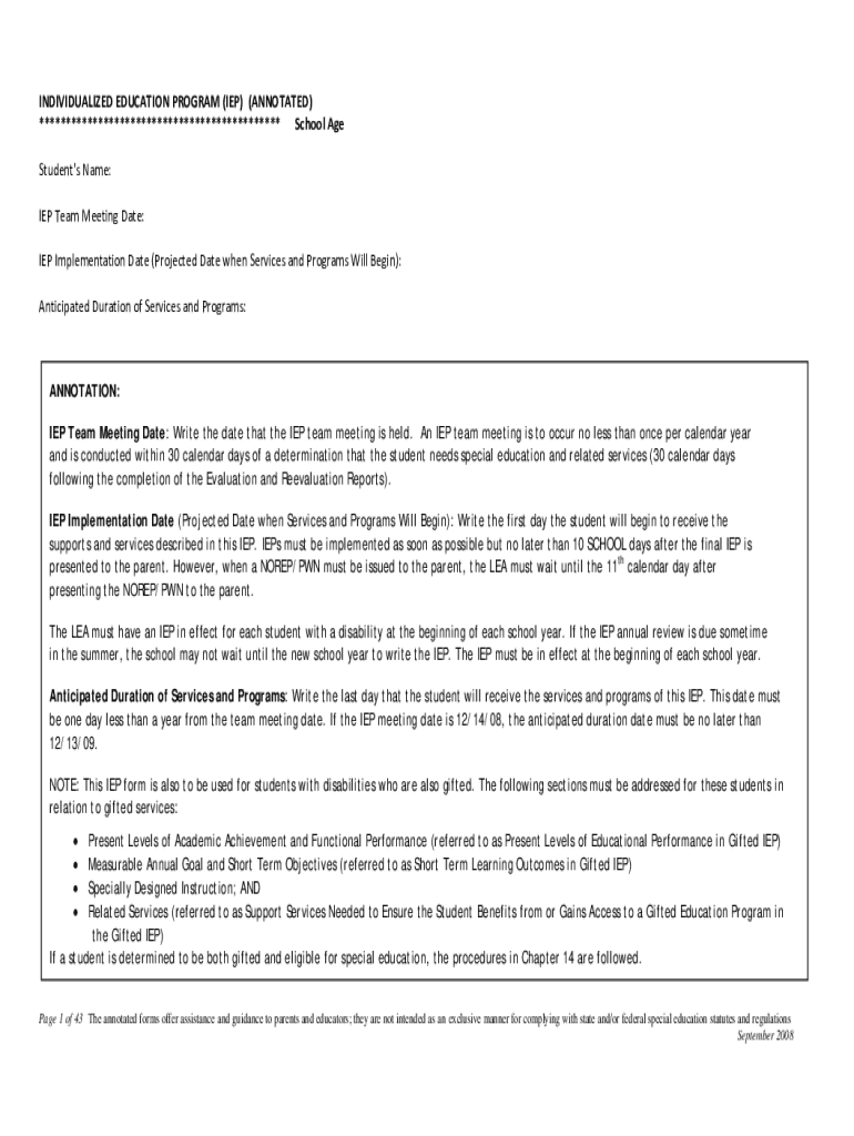 Fillable Online Individualized Education Programs (IEPs) - Kids Health Fax Email Print - pdfFiller