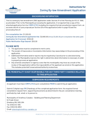 Fillable Online Instructions for Zoning By-law Amendment Application ...
