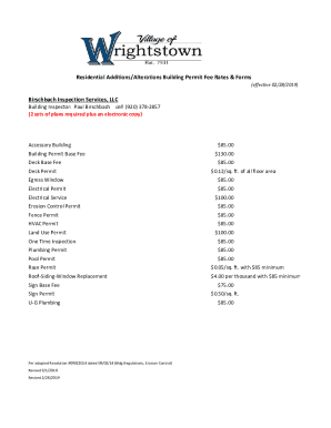 Fillable Online Residential Additions-Alterations Building Permit Fee ...