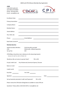 Fillable Online CBOR and CPIX Alliance Membership Application Fax Email ...
