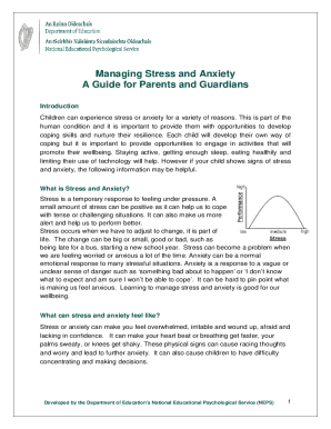 Fillable Online Managing Stress and Anxiety A Guide for Parents and ...