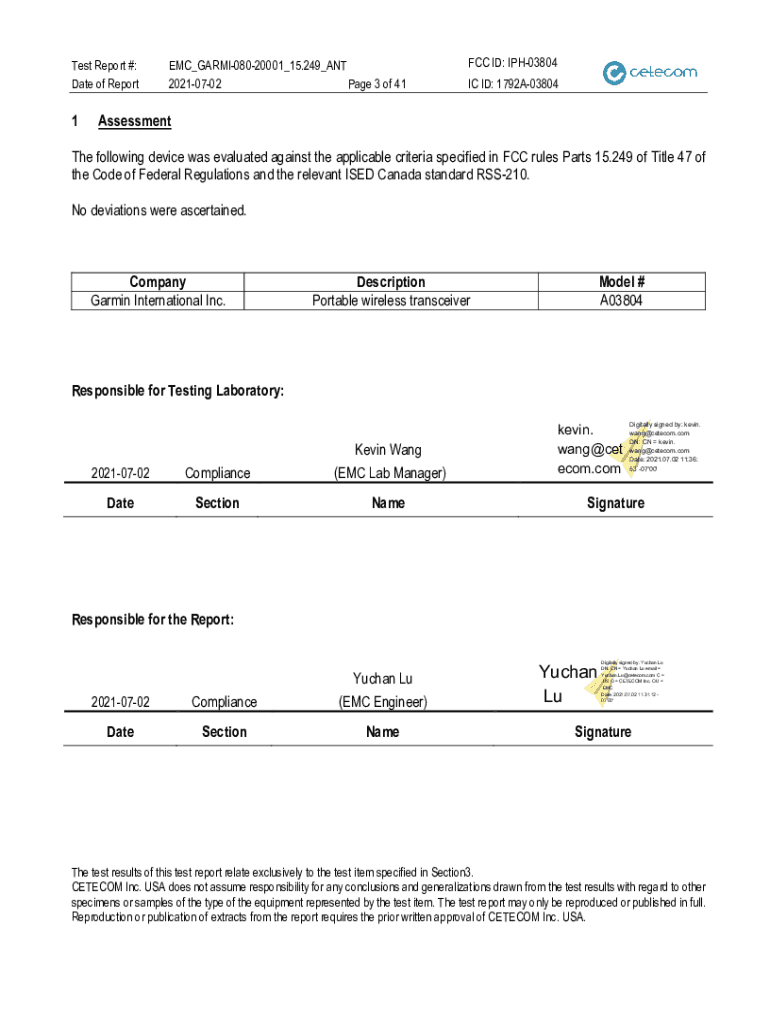 Fillable Online FCC and IC Regulatory Statements - Quuppa Fax Email ...