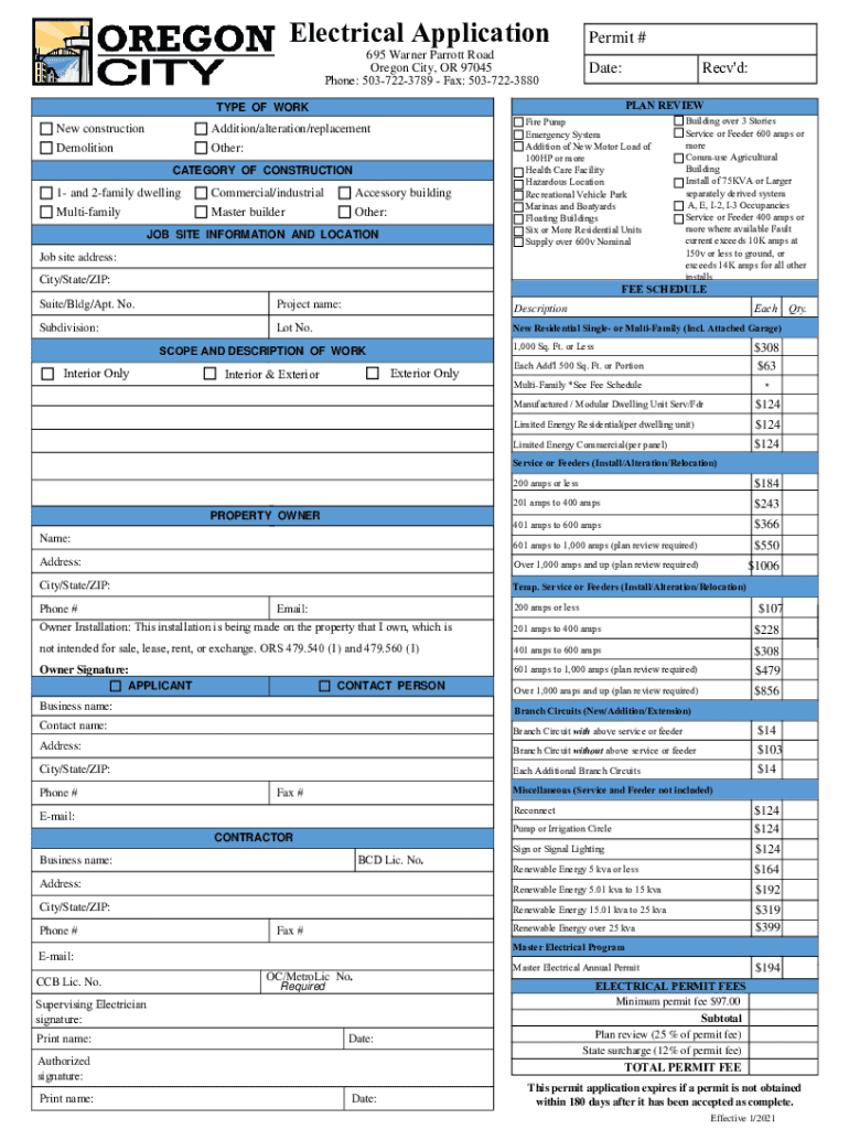 Fillable Online Electrical Master Permit Registration Application Fax ...