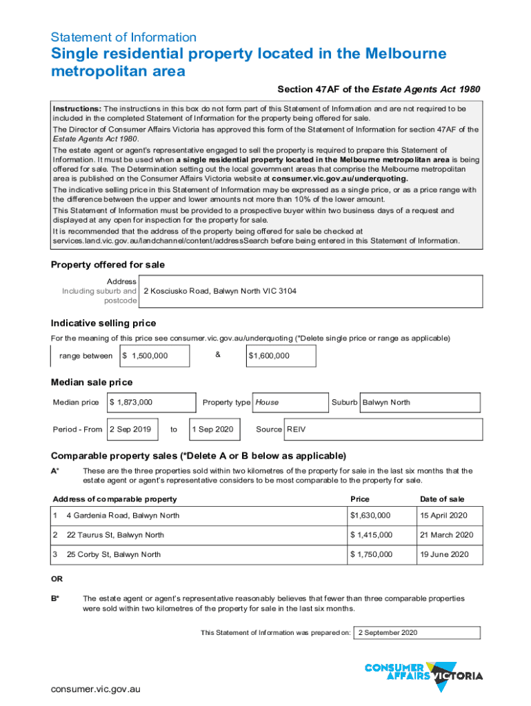 Fillable Online Including suburb and 2 Kosciusko Road, Balwyn North VIC 3104 Fax Email Print ...