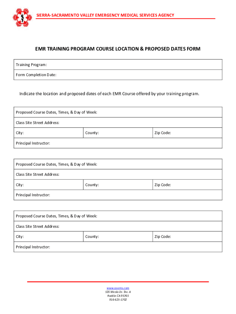 Fillable Online EMR-Course-Location-Proposed-Dates-Form.pdf Fax Email ...