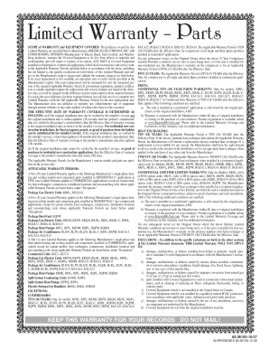 Fillable Online 92-26150-10 Rev. 27 Commercial Limited Parts Warranty ...