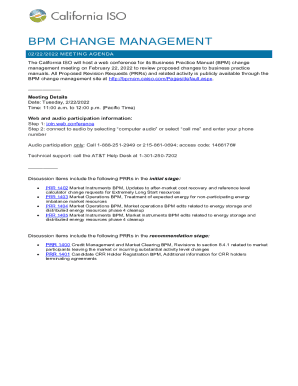 Fillable Online BPM CHANGE MANAGEMENT - California ISO Fax Email Print ...