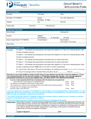 Fillable Online group benefit application form Fax Email Print - pdfFiller