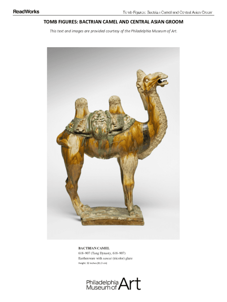 Fillable Online Tomb Figure of a Bactrian Camel - Philadelphia Museum of Art Fax Email Print ...