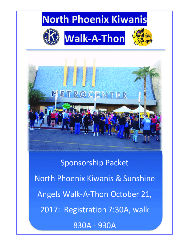 Fillable Online Sponsorship Packet North Phoenix Kiwanis Walk-A-Thon ...