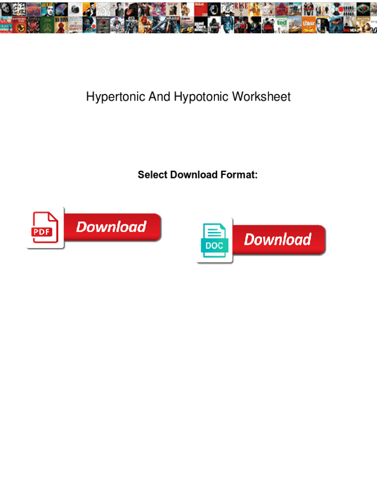 Hypertonic and Hypotonic Worksheet - Fill Out, Sign & Share Online ...