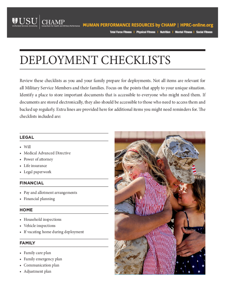 Fillable Online HPRC Deployment Checklist. HPRC Deployment Checklist ...