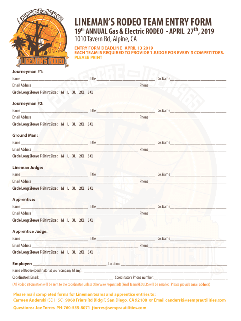 Fillable Online Climbing Atop the Podium at the Lineman's Rodeo Fax ...