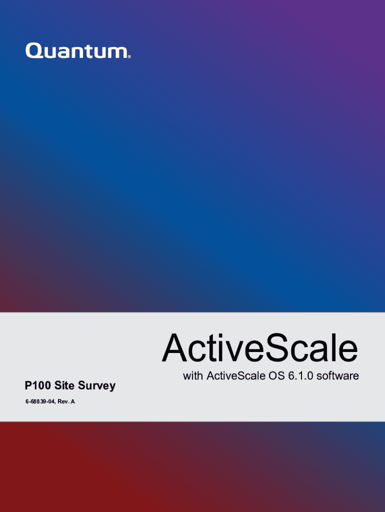 Fillable Online Quantum Activescale P100 Modular Object Storage System