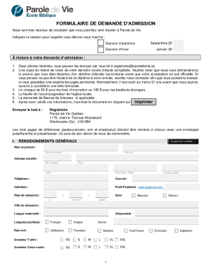 Fillable Online Les dmarcheseffectuer pour une demande d'admission Fax ...