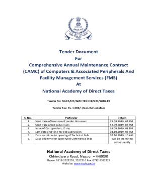 Fillable Online INVITATION TO TENDER AND TENDER RETURN FORM ... Fax ...
