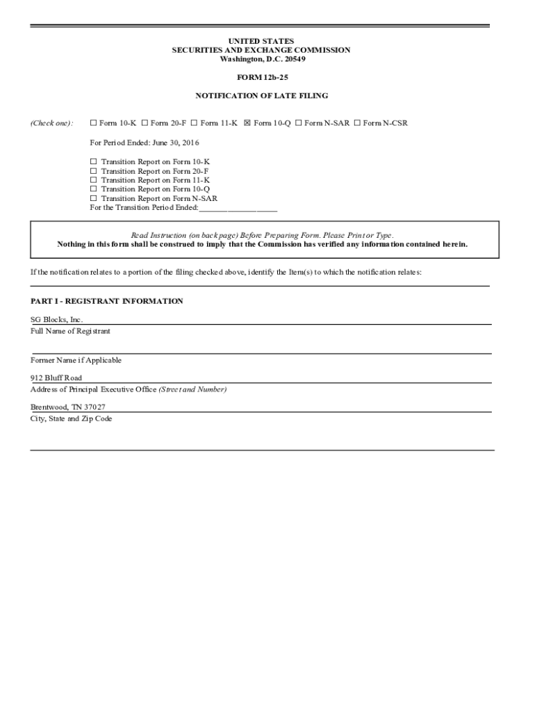 Fillable Online FORM 12b-25 SEC File Number Fax Email Print - pdfFiller