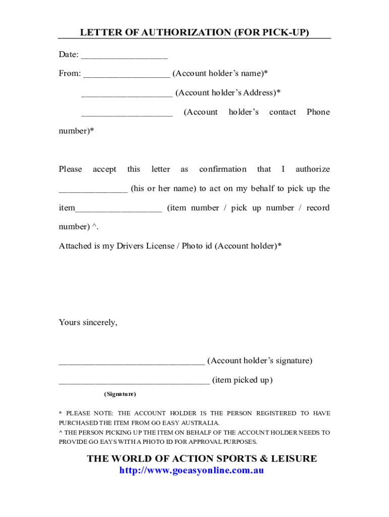 Fillable Online LETTER OF AUTHORIZATION - Sebewaing Light and Water Fax Email Print - pdfFiller