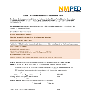 Fillable Online School Location Within District Notification Form Fax ...