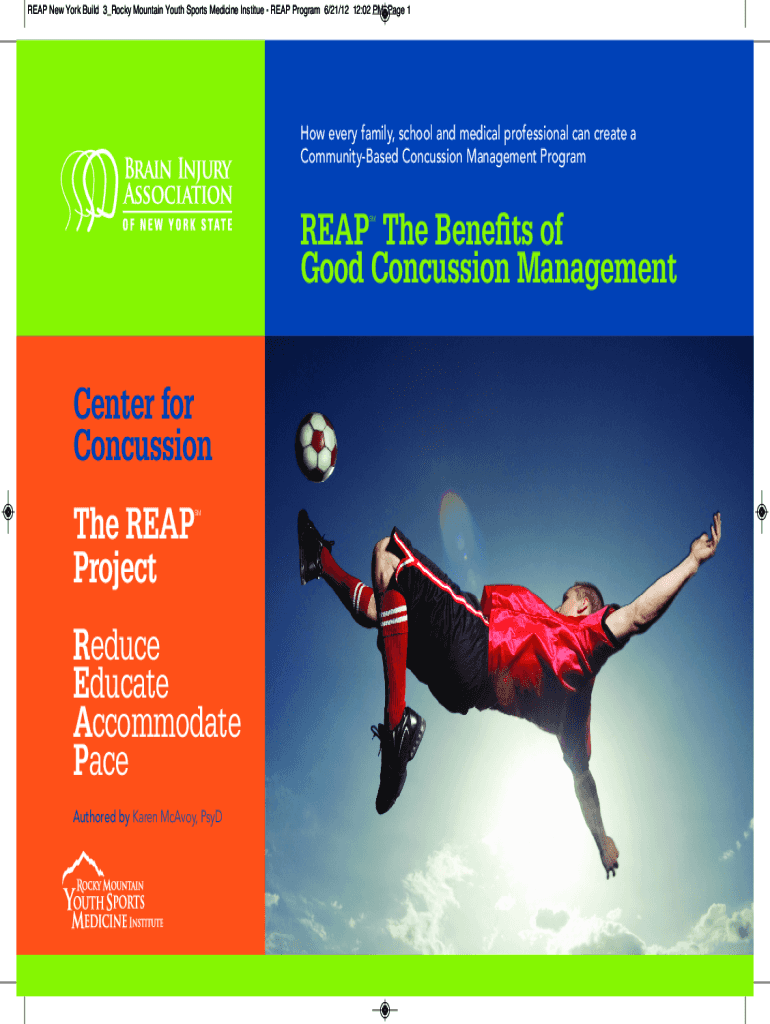 Fillable Online REAP The Benefits of Good Concussion Management Fax ...