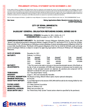 Fillable Online preliminary official statement dated november 4, 2021 ...