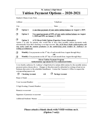 Fillable Online Tuition Payment Sheet19 Fax Email Print - pdfFiller