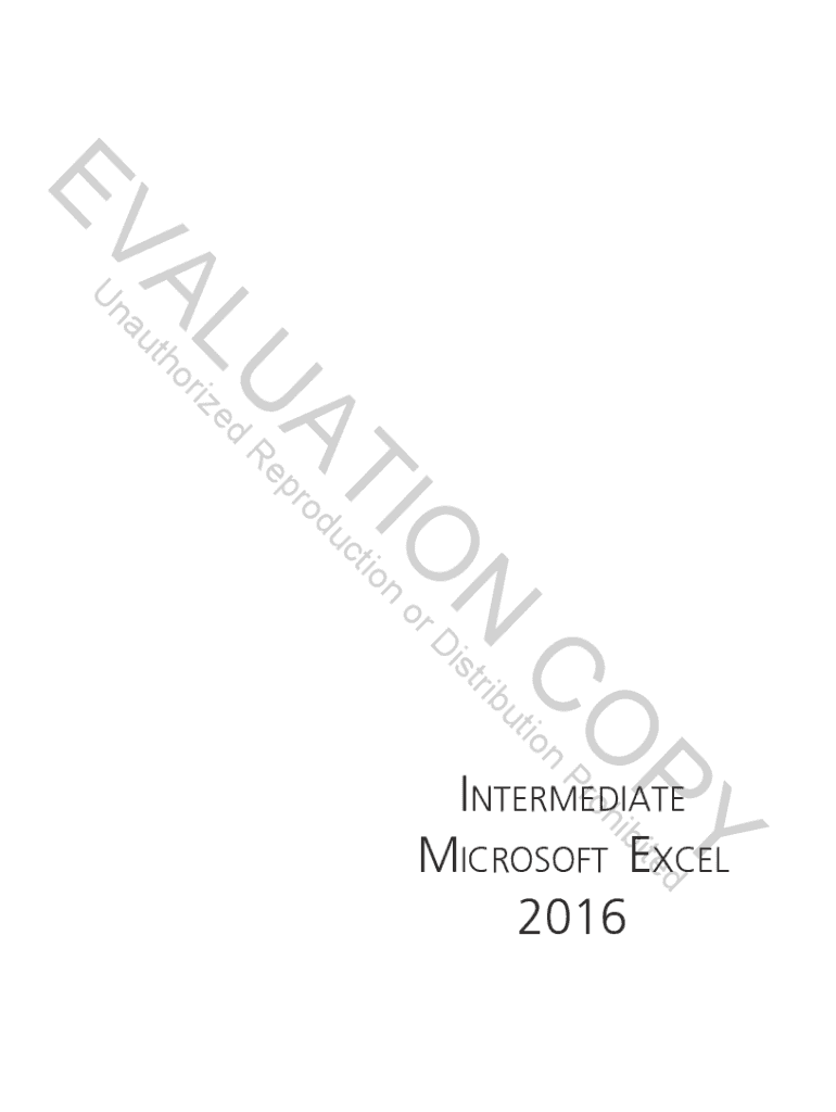 Fillable Online Microsoft Excel Training Tutorials for Beginners, Intermediate ... Fax Email ...