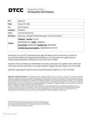 Fillable Online Important Notices - Legal and Regulatory Fax Email ...