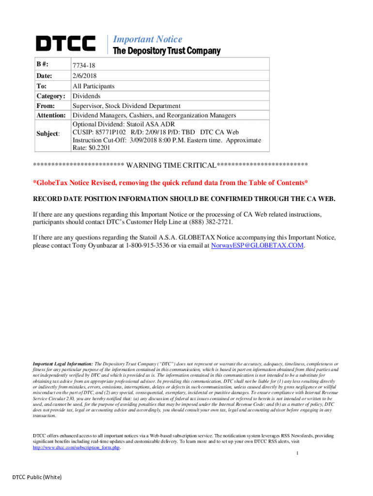 Fillable Online DTC Physical Securities Processing - Update Fax Email ...