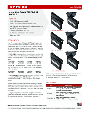 Fillable Online Data sheet: groov Analog Voltage and Current Output ...