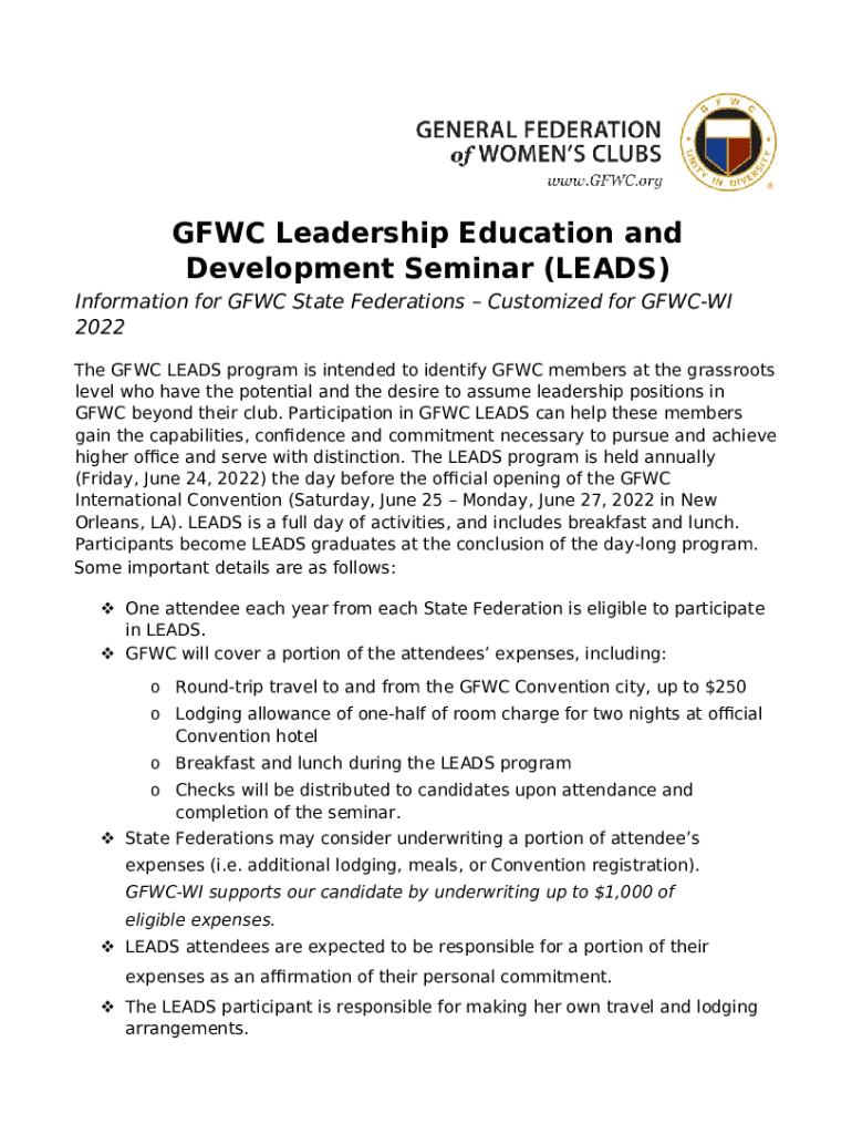 LEADS - General Federation of Women's Clubs of ... - GFWC-NC Doc ...