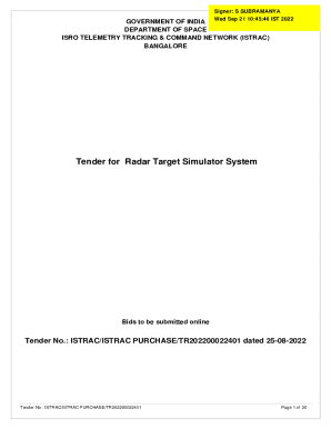 Fillable Online Tender for Radar Target Simulator System - ISRO Fax ...