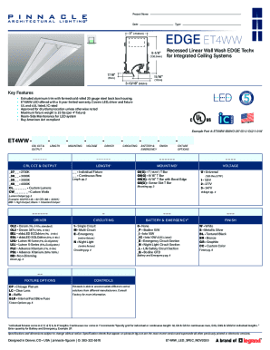 Fillable Online EDGE ET4WW - Pinnacle Architectural Lighting Fax Email ...