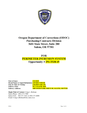 Fillable Online Oregon Department of Corrections (ODOC) Purchasing ...