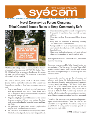 Fillable Online Tribal Council Issues Rules to Keep Community Safe Fax ...