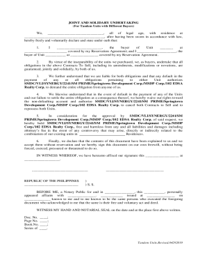 Fillable Online Joint and Several (and Solidary) Liability Sample ...