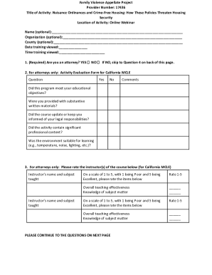 Fillable Online Nuisance and Crime-Free Ordinances and their Impact on ...
