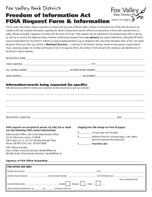 Fillable Online foxvalleyparkdistrict FOIA Form - Fox Valley Park ...
