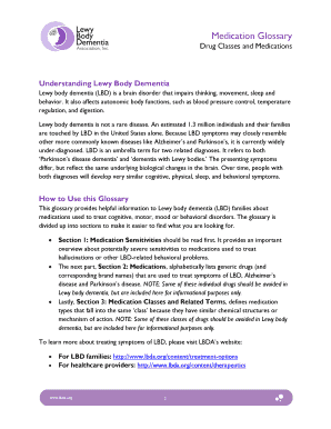 Fillable Online Medication Glossary Fax Email Print - pdfFiller