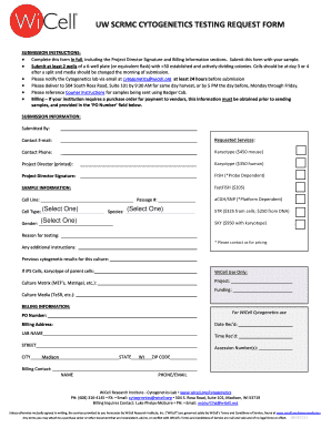 Fillable Online UW SCRMC CYTOGENETICS TESTING REQUEST FORM Fax Email ...