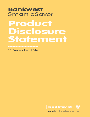 Fillable Online Bankwest Smart eSaver Product Disclosure Statement Fax ...