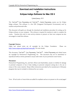 Fillable Online Eclipse Install Instructions - Mac PDF - CompuScholar ...