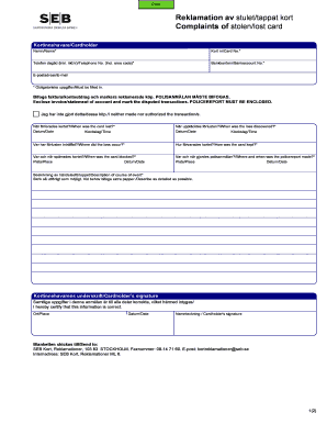 Seb Reklamation - Fill Online, Printable, Fillable, Blank | pdfFiller