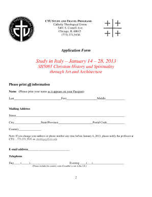 Fillable Online ctu Application Form - Catholic Theological Union - ctu ...
